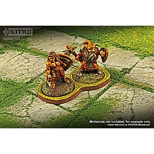 LITKO Horde Trays | 25mm Circle Bases | Movement Tray | Compatible with Warhammer, Age of Sigmar, Bolt Action (2-Figure Horde Tray)