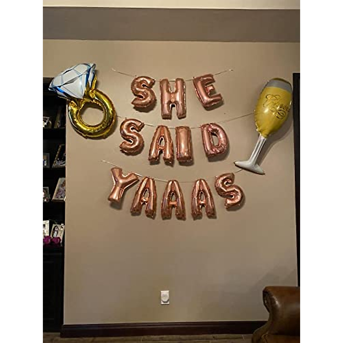 JeVenis She Said Yaaas Banner She Said Yaaas Balloons She Said Yes Balloon for Engagement Party Decor Bridal Shower Balloon Hen Party Balloon Hens Bachelorette Party Decoration