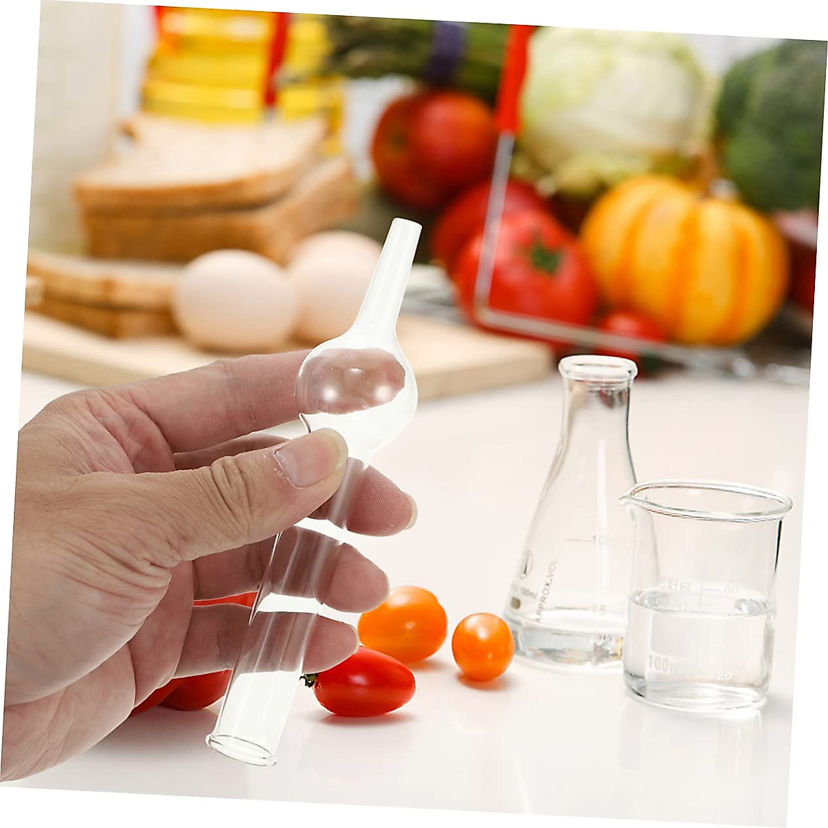 ULTECHNOVO 5pcs Experiment Equipment Small Test Tube Sample Tube Gas Drying Tube Glass Drying Tubes Single-Ball Glass Drying Tubes Glass Single-Ball Drying Tubes Candy Toolkit