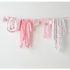 Gerber baby girls 5-pack Variety Onesies Bodysuits girl bodysuits, Elephants/Flowers, 0-3 Months US