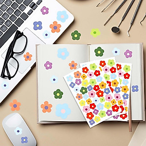 585 Pcs Mini Flower Stickers for Scrapbooking,Boho Tiny Stickers Small Cute Stickers Self-Adhesive Pastel Stickers Vinyl Flower Decals for Water Bottle, Laptop,Car,Cellphone Case,Arts Craft