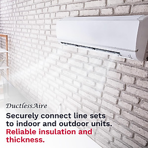 DuctlessAire - Insulated Copper Twin Coil Mini Split Line Set - Indoor/Outdoor Use - Air Conditioning Accessories - 25 Ft (3/8 x 5/8 inches)