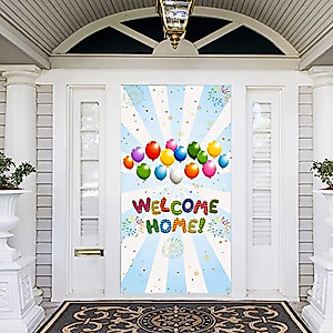 Labakita Welcome Home Door Banner,Welcome Home Door Cover, Housewarming Patriotic Military Decorations, Family Party Supplies, Welcome Back Photo Props