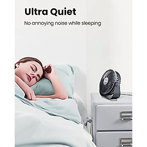 Gaiatop USB Desk Fan, 3 Speeds Portable Small Fan with Strong Airflow, 5.5 Inch Quiet Table Fan, 90° Rotate Personal Cooling Fan For Bedroom Home Office Desktop Travel (Black)