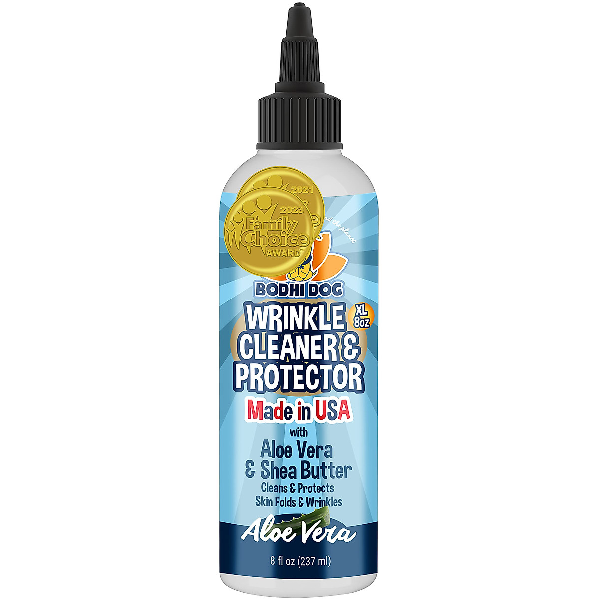 Bodhi Dog Wrinkle Cleaner and Protector | Extra Large 8oz | Soother & Protect Wrinkles & Skin | Stain Remover & Anti Itch for Bulldogs & Pugs | Made in The USA