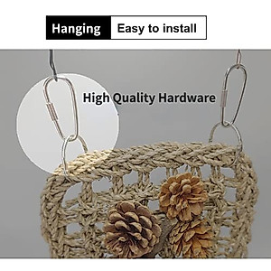 Bird Foraging Wall Toy Parrot Chewing Hanging Hook Toys Woven Climbing Hammock Mat Bird Climbing Net Climbing Cotton Rope Net Hanging Bird Climbing Rope