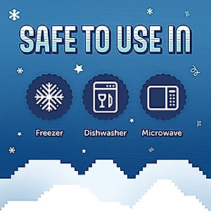 Ziploc Food Storage Meal Prep Containers Reusable for Kitchen Organization, Smart Snap Technology, Dishwasher Safe, Deep Square, 3 Count, Holiday Designs, Packaging May Vary