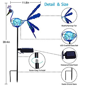 YJFWAL Peacock Solar Garden Lights Peacock Decor Garden Waterproof Peacock Solar Stake Lights Solar Pathway Lights for Patio, Halloween Decor, Lawn Decor