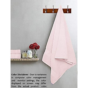 GLAMBURG Ultra Soft 8-Piece Towel Set - 100% Pure Ringspun Cotton, Contains 2 Oversized Bath Towels 27x54, 2 Hand Towels 16x28, 4 Wash Cloths 13x13 - Ideal for Everyday use, Hotel & Spa - Pink