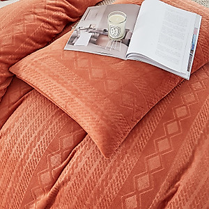 Cupocupa Velvet Duvet Cover Queen Set Grey Comforter Cover 3Pcs Ultra Soft Cover Breathable Luxury Flannel Velour Duvet Cover Zipper Closure Corner Tie Queen Terracotta