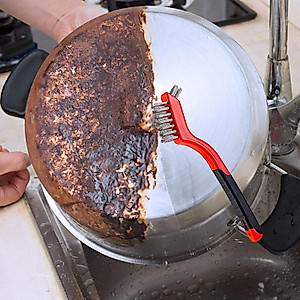 Wire Scratch Brush Set Soft Grip for Rust, Dirt & Paint Scrubbing with Deep Cleaning (18, 18PCS - Stainless Steel Wire)