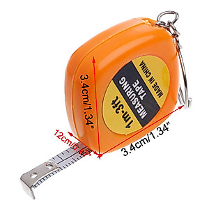 Youngy Easy Retractable Ruler Tape Measure Mini Portable Pull Ruler Keychain 1m/3ft