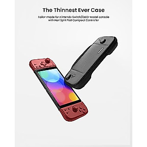 tomtoc Carrying Case for Hori Nintendo Switch Split Pad Compact, Hard Shell Protective Travel Bag with 10 Game Cartridges, Split Pad Fit Controllers case, Shockproof, Lightweight, Portable, Black