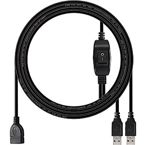 Vrllinking USB Splitter Cable,Printer Sharing Switch Cable, USB Splitter 2 Male 1 Female for Printer, Scanner, Speaker, Keyboard, Mouse Etc, with Printer Cable (5ft/1.5m)