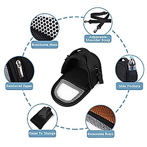 YUDODO Hamster Carrier Guinea Pig Carrier Bag Small Animal Sugar Glider Pouch Gerbil Hedgehog Portable Travel Carrier Outdoor Hangbag Flying Squirrel Rat Carrier Black