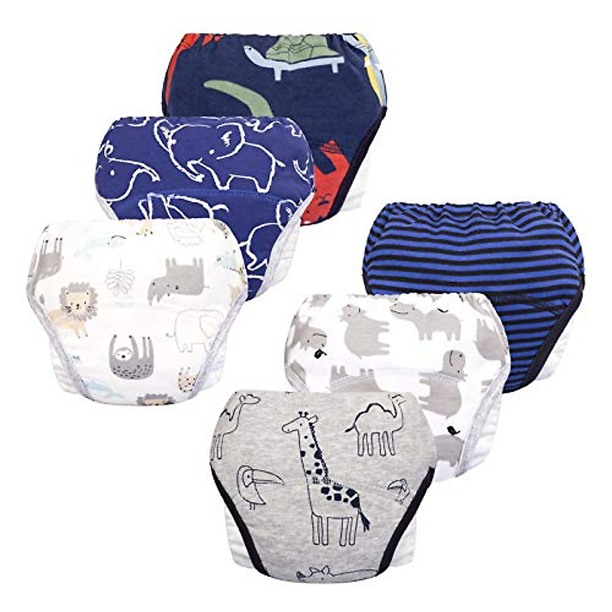 BIG ELEPHANT Baby Potty Training Pants, Ultra Wide Pee-Proof Side Wing Underpants 6 Pack, 3T