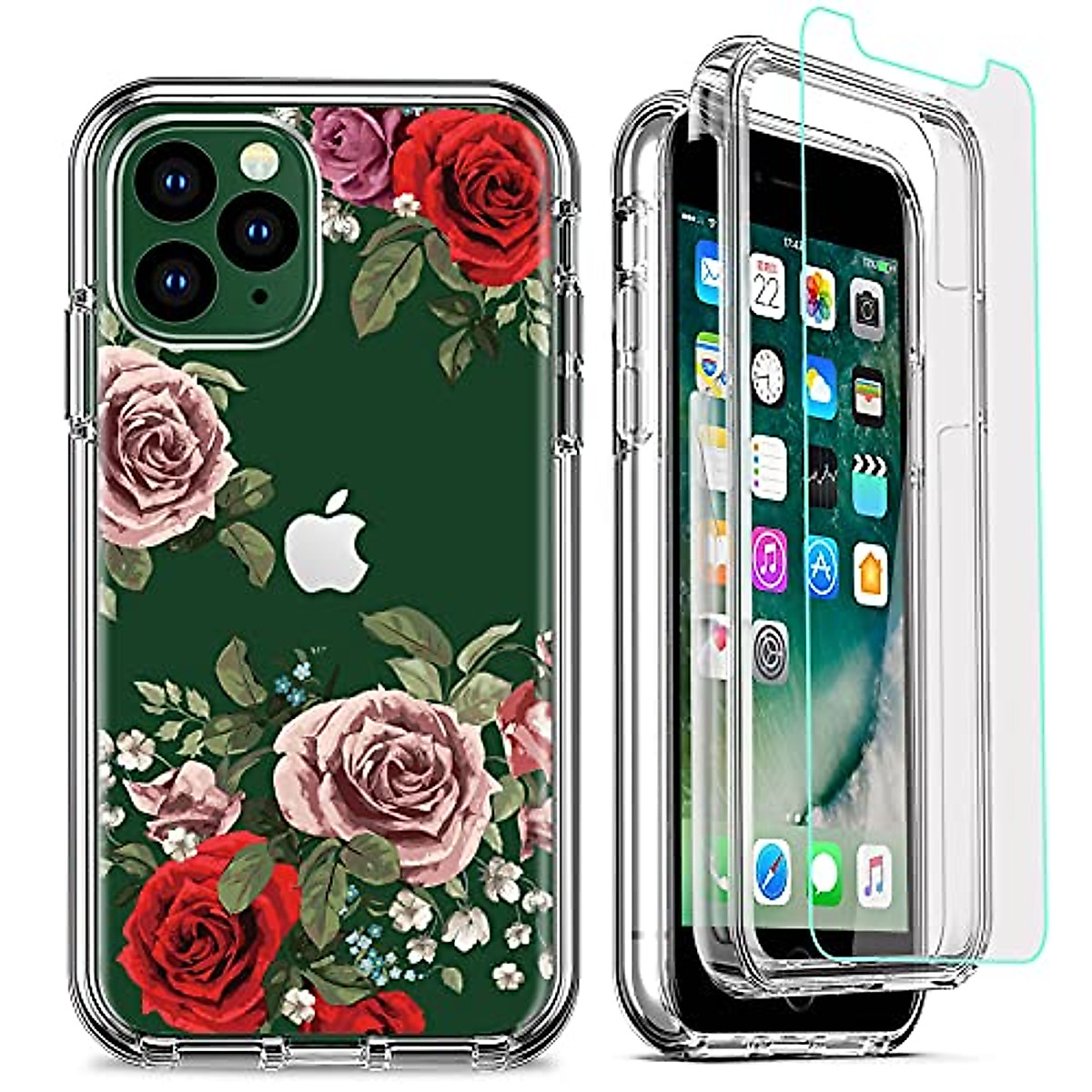 FIRMGE for iPhone 11 Pro Case 5.8 Inch, with [2 x Tempered Glass Screen Protector] 360 Full-Body Coverage Military Grade Heavy Duty [Shockproof] [Scratch-Resistant] Phone Protective Cover- LK004