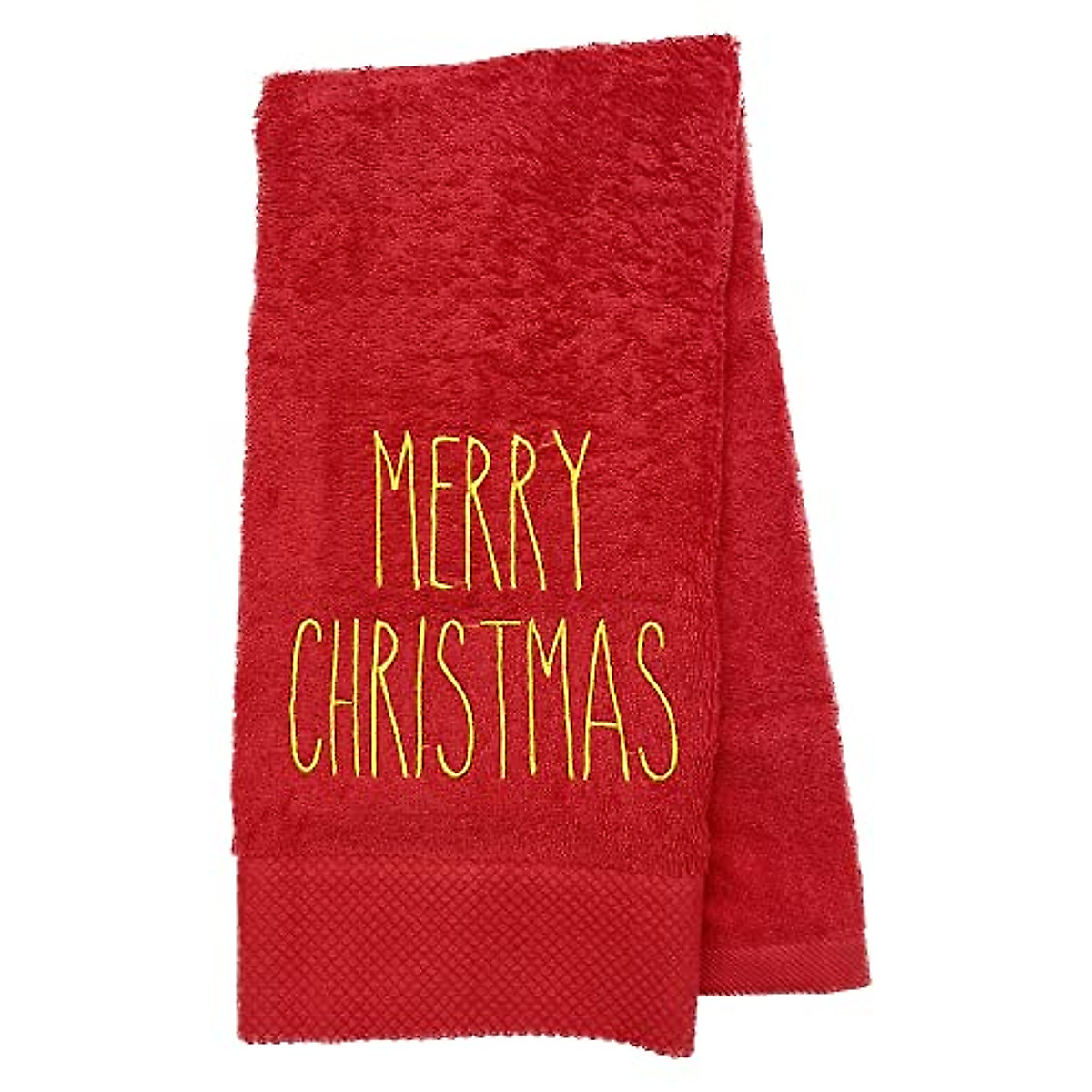 Red Merry Christmas Hand Towel - Embroidered Hand Towels - Holiday Decor Dish Towels Fingertip Towel