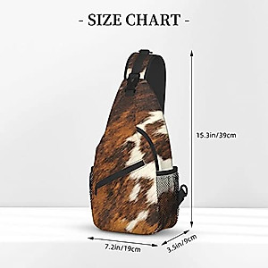 MuMuYun Sling Bag, Red and white cowhide print Crossbody Sling Backpack for Casual Shoulder Women And Men