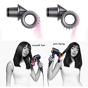 Anti-Flight Flyaway Attachment Nozzle with Wide Tooth Comb 2 in 1 Function for Dyson Hair Dryer attachments - Accessories for Supersonic Hair Dryer HD01 HD02 HD03 HD04 HD08