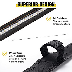 Kanruis RV Awning Led Light Strip SMD 5050 LED Chips Inside 4ft 1.23m Camping Awning Tent Dimmable Light Strip for RVing Camping Camper Motorhome Outdoors Leisure Party