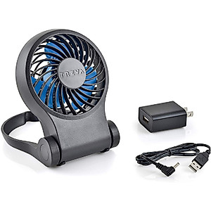Treva 3.5 Inch Portable Desk Fan with USB Port - Small, Compact, Powerful Airflow, AC Adapter Included