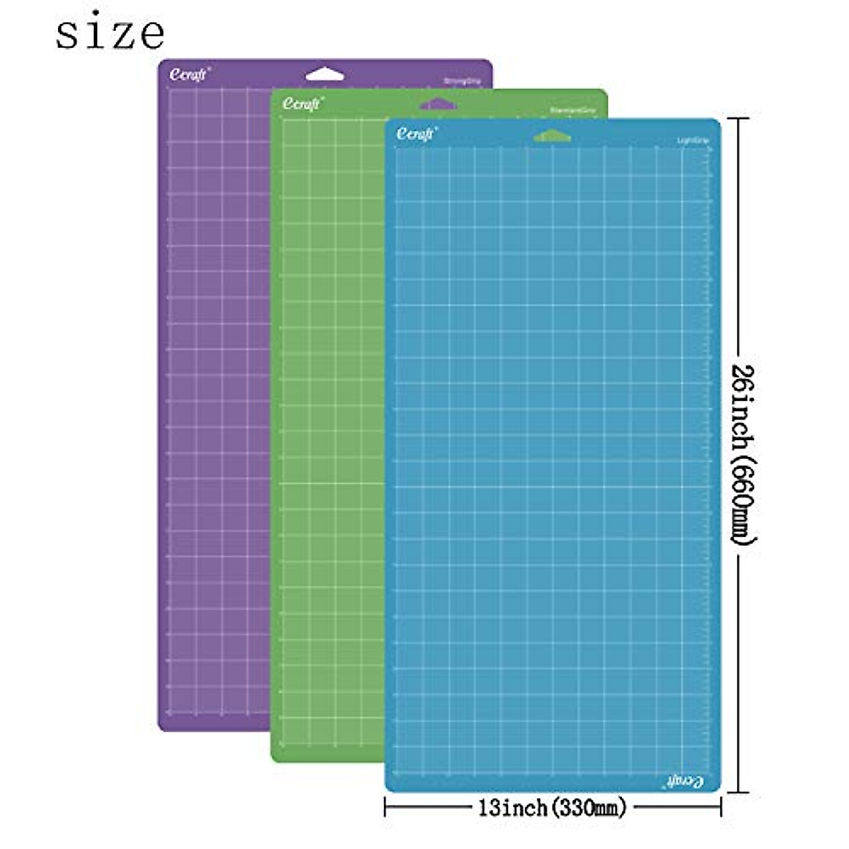 Ecraft Cutting Mat for Cricut Explore One/Air/Air 2 Maker（StrongGrip/StandardGrip/LightGrip,12X24inch 3 pack) Variety Adhesive Quilting Cut Mats Replacement for Crafts、Sewing and All Arts.