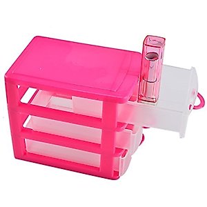 haoun 3-Tier Mini Desktop Organizer Drawer Type Storage Box - Pink