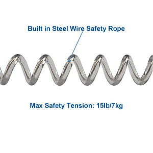 Lix&Rix Stretch Spiral Coil Cord Lanyards for Fishing Equipment Rangefinder Tool Tether Hunting Pliers Case Leash, Blue 3pcs