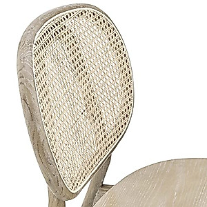 Modway Malina Wood Cane Rattan in Gray, Dining Side Chair