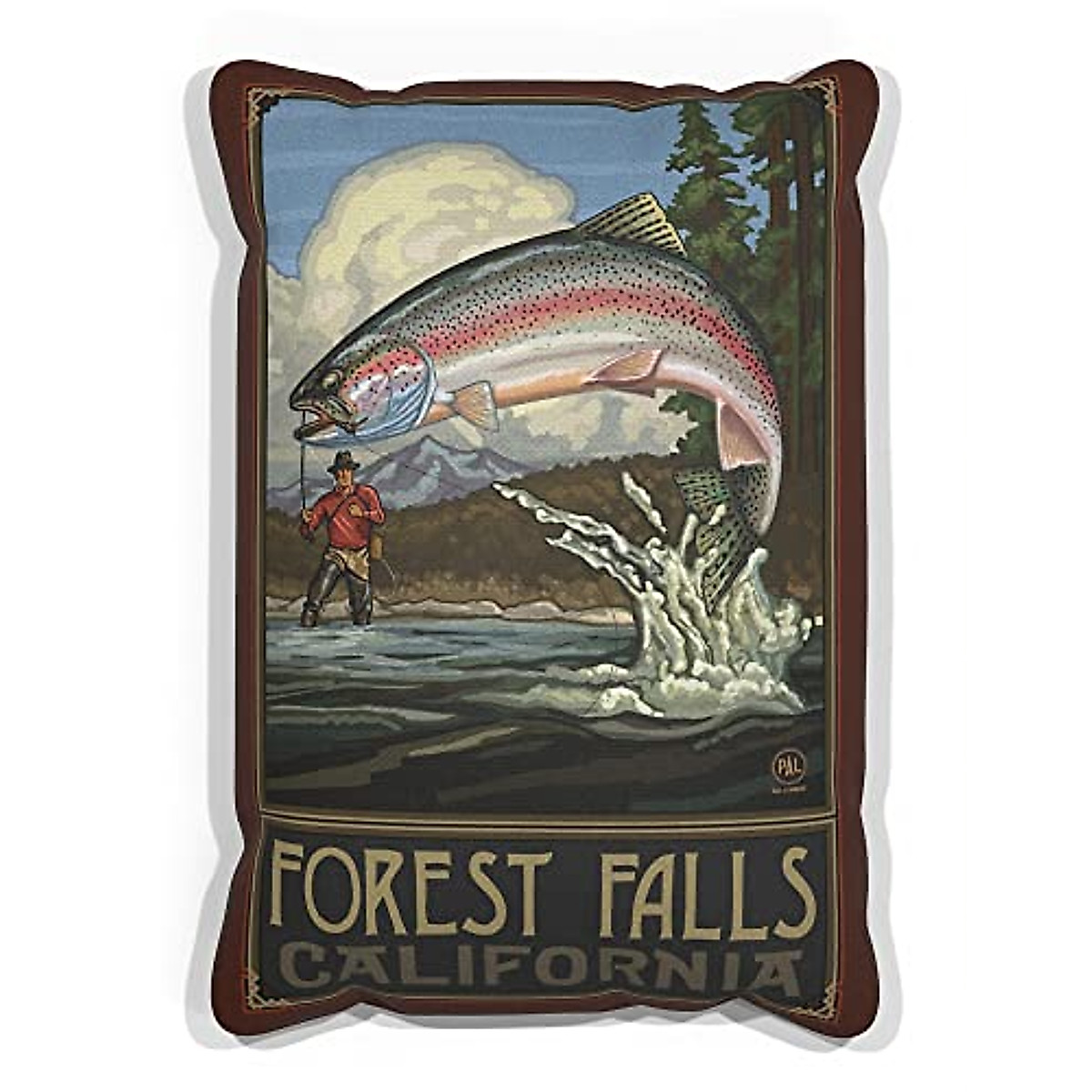 Forest Falls California Canvas Throw Pillow for Couch or Sofa at Home & Office from Travel Artwork by Artist Paul A. Lanquist 13" x 19".