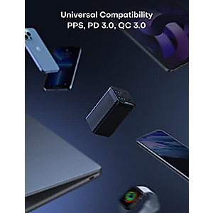 USB C Charger, KOVOL 65W 4-Port PD GaN III Desktop Charger USB C Charging Station with Dual USB C+Dual USB A Ports PPS 25W Super Fast Charging for Galaxy, iPhone, iPad Air/Pro, MacBook Pro/Air, Laptop