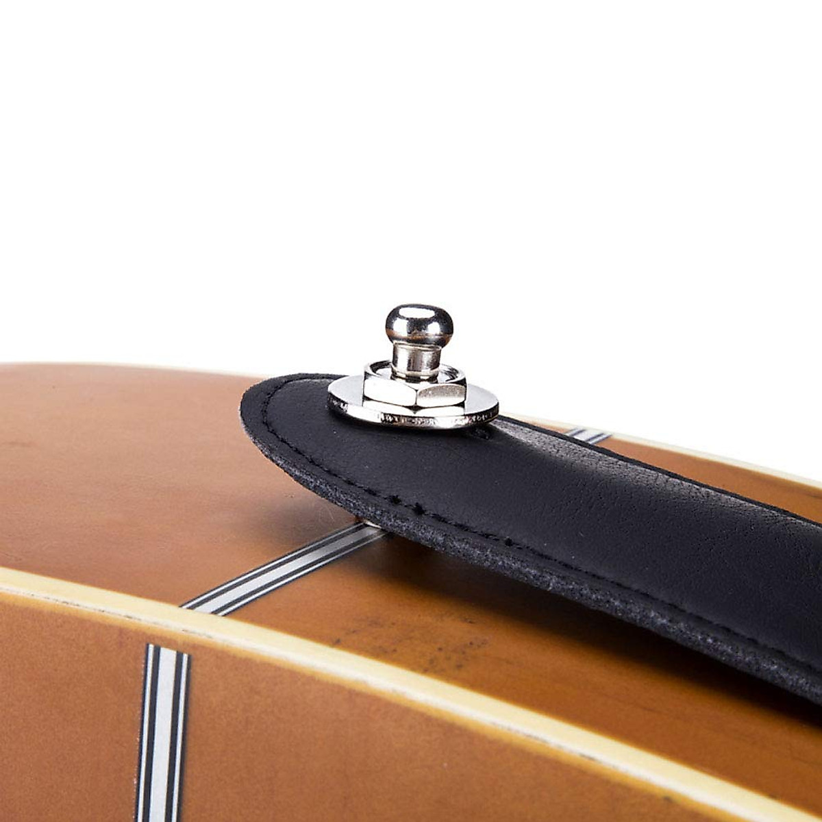 2 Pcs Guitar Strap Lock Button End Pins for Acoustic Classical Electric Bass Ukulele (Gold)