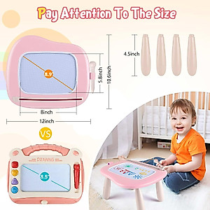 Smasiagon Magnetic Drawing Board for Kids - Toddler Toys for Age 1-2 Boys Girls - Educational Learning Toys for 1 2 3 Year Old Baby Birthday Gifts（Pink)
