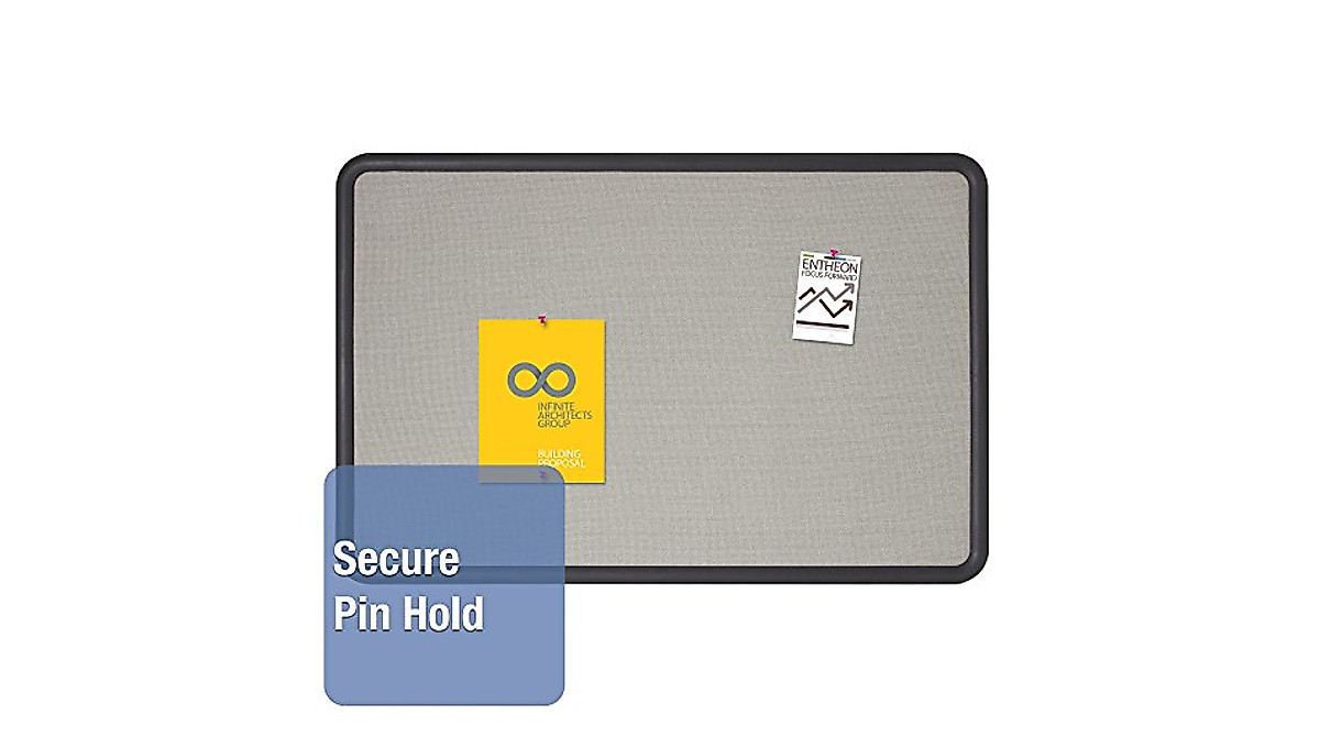 Quartet 3x2 ft Bulletin Board - Gray Fabric & Frame