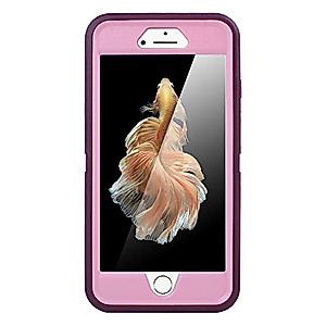 AICase iPhone 6 Case, iPhone 6S Case [Heavy Duty] Built-in Screen Protector Tough 3 in 1 Rugged Shorkproof Cover for Apple iPhone 6/6S (Pink/Purple)