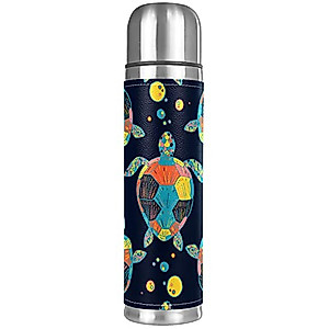 Colorful Aesthetic Sea Turtles Vacuum Insulated Water Bottle Stainless Steel Thermos Flask Travel Mug Coffee Cup Double Walled 17 OZ