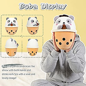 AIXINI Panda Boba Plush 10 inch Bubble Tea Stuffed Animal Soft Kawaii Plushie Toy