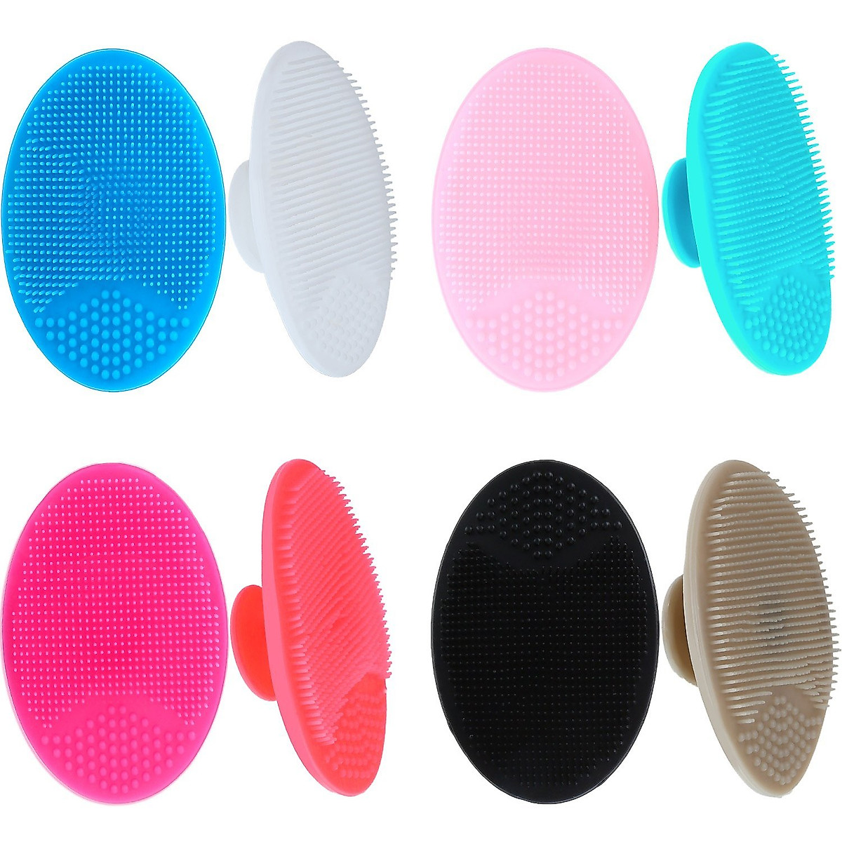 Tatuo 8 Pcs Face Scrubber Soft Silicone Face Scrubber Exfoliator Silicone Facial Cleansing Brush Cradle Cap Wash Brush Blackhead Pore Pad for Deep Cleaning Skin Care 8 Colors