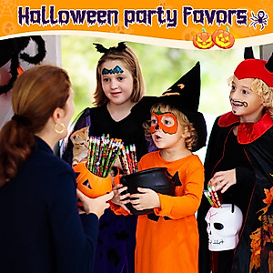 100 Pcs Halloween Pencil Assortment with Eraser, Colorful Wood Pencils in Halloween Design, Halloween Party Favors for Kids, Trick or Treat, Halloween Goodies Bags Filler, Game Prizes Classroom Reward