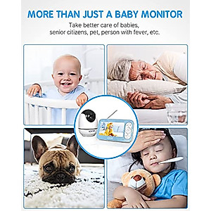 iDOO Baby Monitor, Baby Monitor with Camera and Audio 720P, Baby Monitor no WiFi with Night Vision, 5" HD Display, Remote Pan-Tilt-Zoom, 900 ft Long Range, Two-Way Talk, Room Temperature, Lullabies