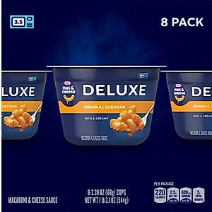 Kraft Deluxe Original Macaroni & Cheese Easy Microwavable Dinner (8 ct Box, 2.39 oz Cups)