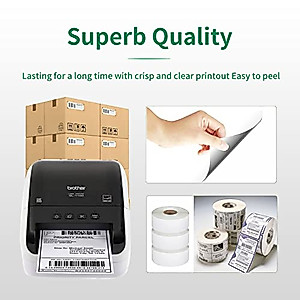 AMYSous Compatible 6 Pack DK-1203 Die-Cut File Folder Label Paper 2/3" x 3-7/16"(17mm x 87mm) with 6 Refillable Cartridge Replacement for Brother DK-1203 for QL-700 QL570 QL710W QL800 QL810W QL1060N