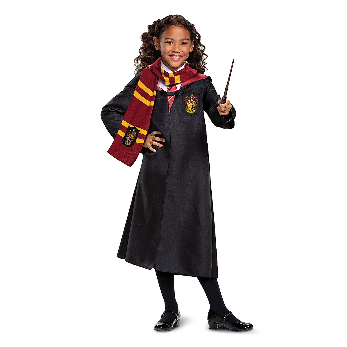 Harry Potter Dress Up Set for Kids, Official Wizarding World Costume Kit with Robe, Scarf, Tie and Wand, Kids Size Small (4-6)