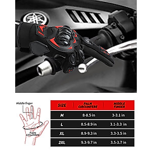 Mmhpluos Motorcycle Gloves,Touchscreen Motorbike Gloves with Hard Knuckle Tactical Gloves Riding Gloves Anti-Slip Airsoft Gloves Motorcross Dirt Bike Bicycle Racing ATV UTV Gloves