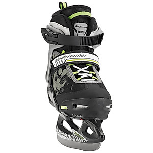Bladerunner Kids Ice Skates, Black/Green, Size 5-8