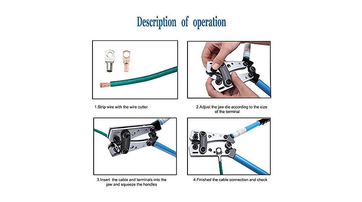 Knoweasy Battery Cable Lug Crimper - Heavy Duty Tool