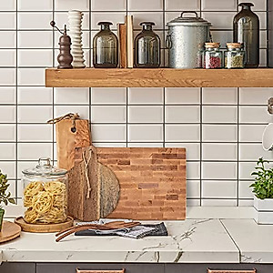 DFACKTO Premium Canadian Maple Chopping Board, End Grain Wood Butcher Block Reversible, 15-inch x 10-inch x 1.5-inch