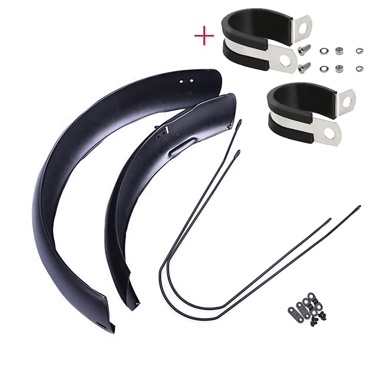 ZEWEZ Bike Fender, Bicycle Fender 20inch Snowboard Electric Bicycle Mudguard 20x4.0 E-Bike Fat Tire Fender Wing Folding Bike Aluminum Sturdy Durable Mud Guard (Color : 1 Suit)