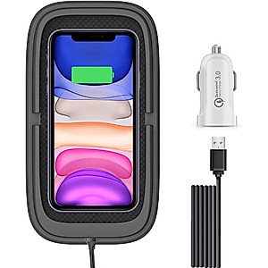 Wireless Charger, Jewaytec Car Wireless Charging Station, 15W Fast Auto Wireless Charging Pad Compatible with iPhone 14 13/13 Pro/13 Mini/13 Pro Max/Se 2022/ iPhone12 Pro Max,Tesla Model 3